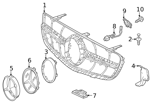 2018-2022 Mercedes-Benz Grille Assembly 253-888-55-00 | MB OEM Parts