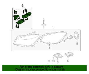 117-820-00-14 - Headlight Hardware Kit 2014-2016 Mercedes-Benz ...