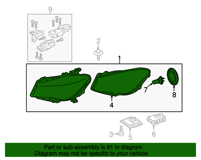 2014-2019 Mercedes-Benz Composite Headlamp - Left - Xenon 117-906-67-00 ...
