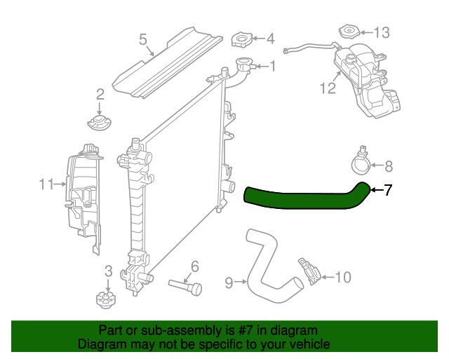 2011-2015 Mopar Upper Hose 55038022AB | TascaParts.com