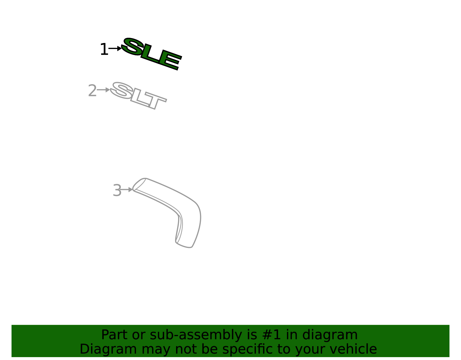 2018-2021 GMC Terrain C-Pillar Trim Level Name Plate 23463257 GM ...