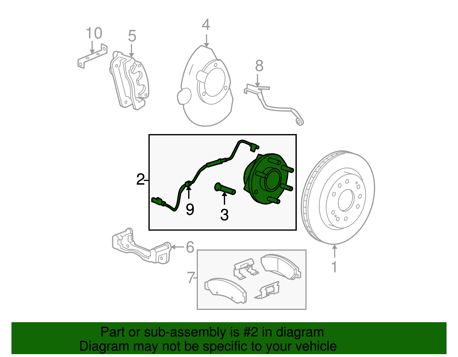 2007-2014 GM Front Wheel Hub and Bearing Assembly with Wheel Speed ...