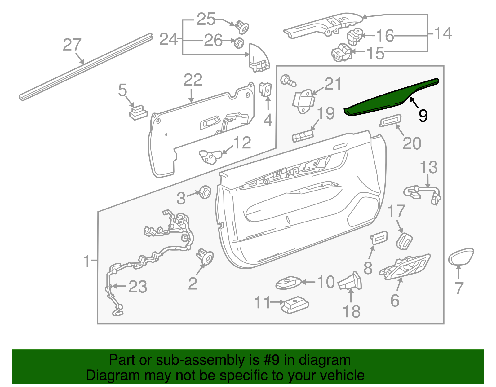 23111907 - V-Line Carbon Fiber Front Driver Side Door Trim Panel ...