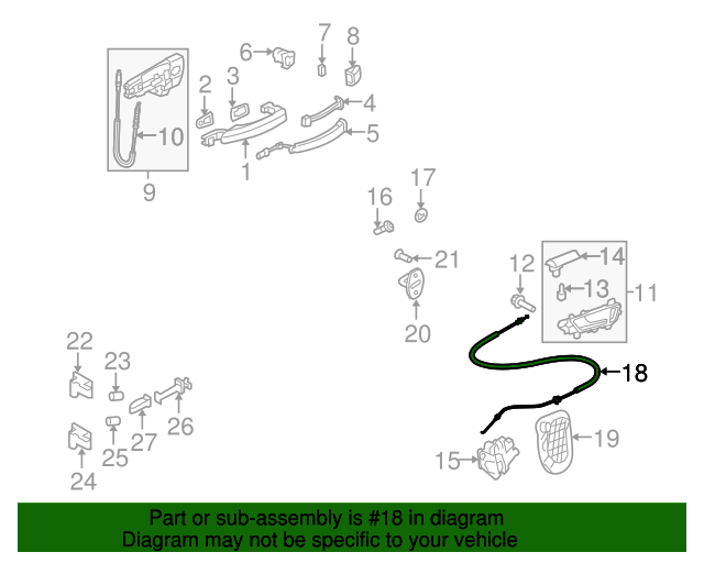 8K0-839-085-A - Lock Cable 2009-2016 Audi | Audi OEM Parts