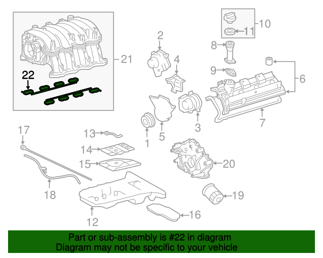 17171-50030 - Engine Intake Manifold Gasket - 2004-2009 Toyota | OEM ...