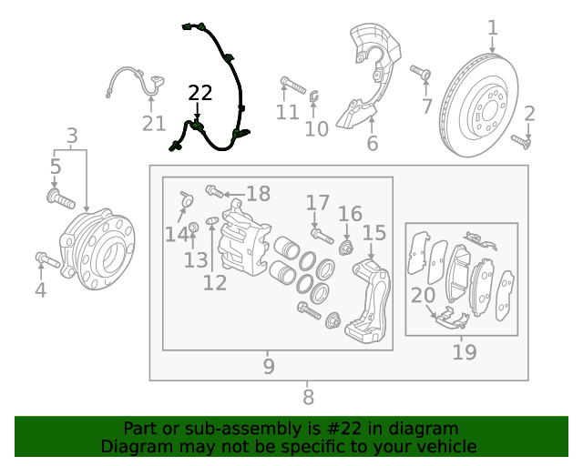 2021-2023 Kia Sorento ABS Sensor 58930-P4100 | TascaParts.com