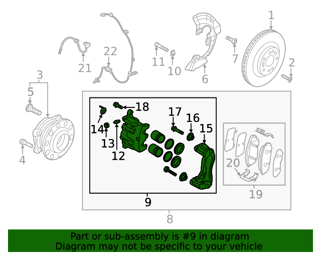 58180-P2A00 - Disc Brake Caliper - 2021-2024 Kia Sorento | Kia Auto Parts