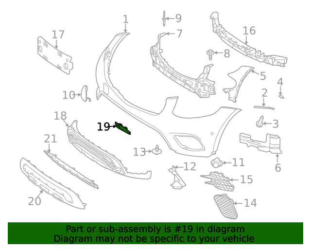 253-885-64-06 - Bumper Cover Cap 2020-2023 Mercedes-Benz ...
