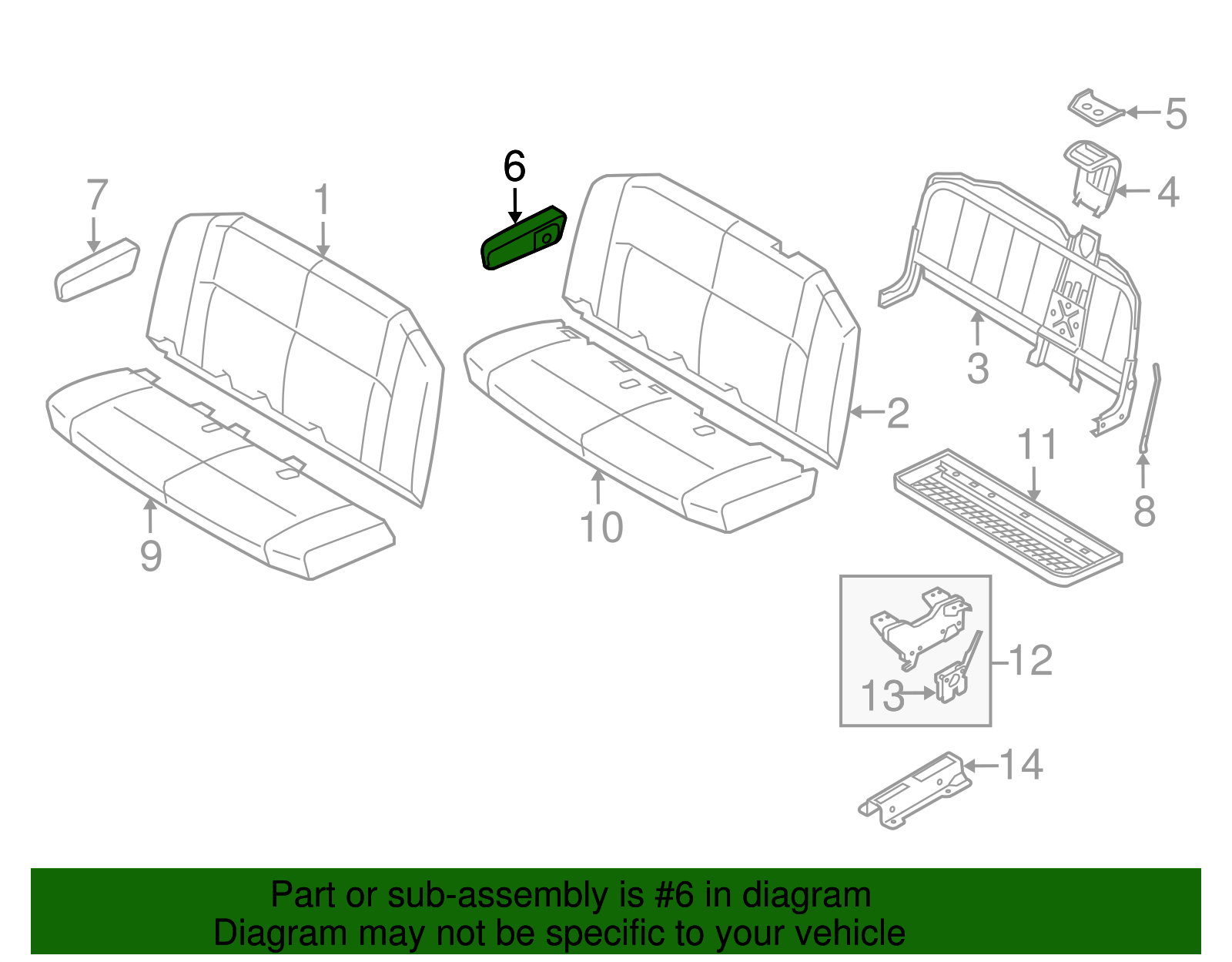 2008-2014 Ford | Armrest Pad | 8C2Z-1665478-A | Walls' Ford Parts