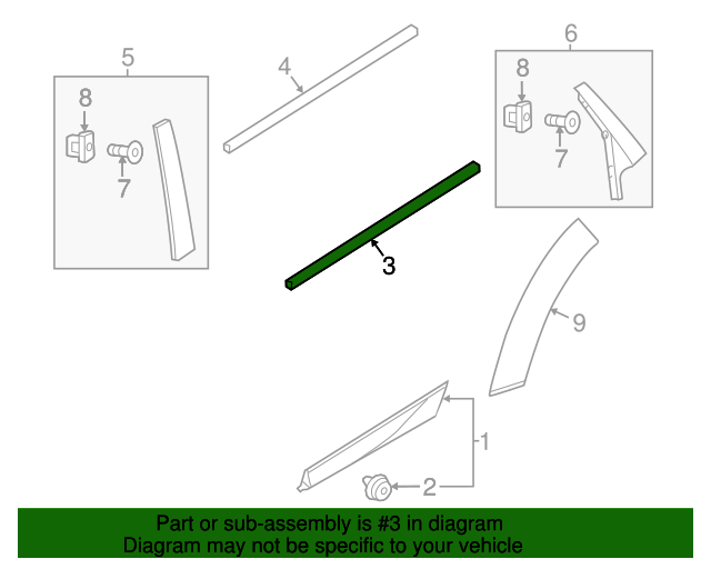 2018-2021 Volvo XC60 Belt Molding 32229816 | TascaParts.com