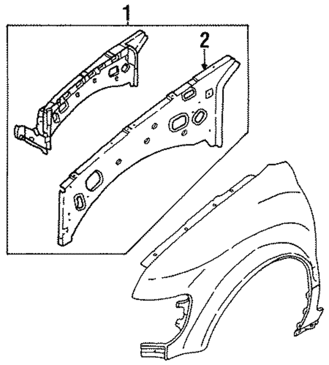 0K01F-54200 - Wheelhouse Assembly 1995-1997 Kia Sportage | Kia.Parts Store