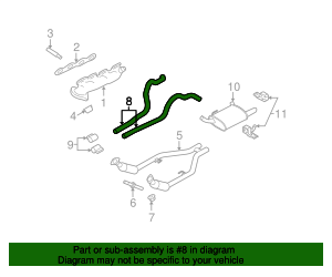 2011-2014 Ford Mustang Exhaust Pipe BR3Z-5A212-F | OEM Parts Online