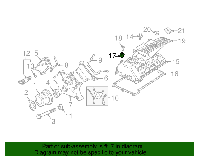 11127568834 - 2004-2010 BMW Valve Cover Nut (11-12-7-568-834) | BMW of ...