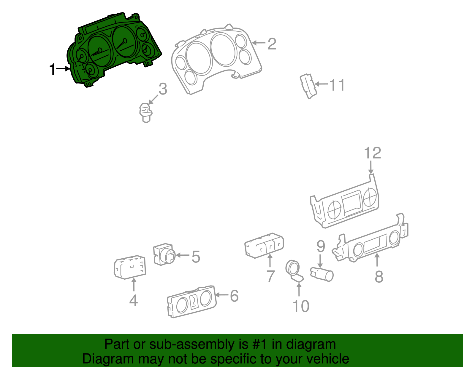 2009-2013 GM Inst Cluster 22838430 | GM Parts Center