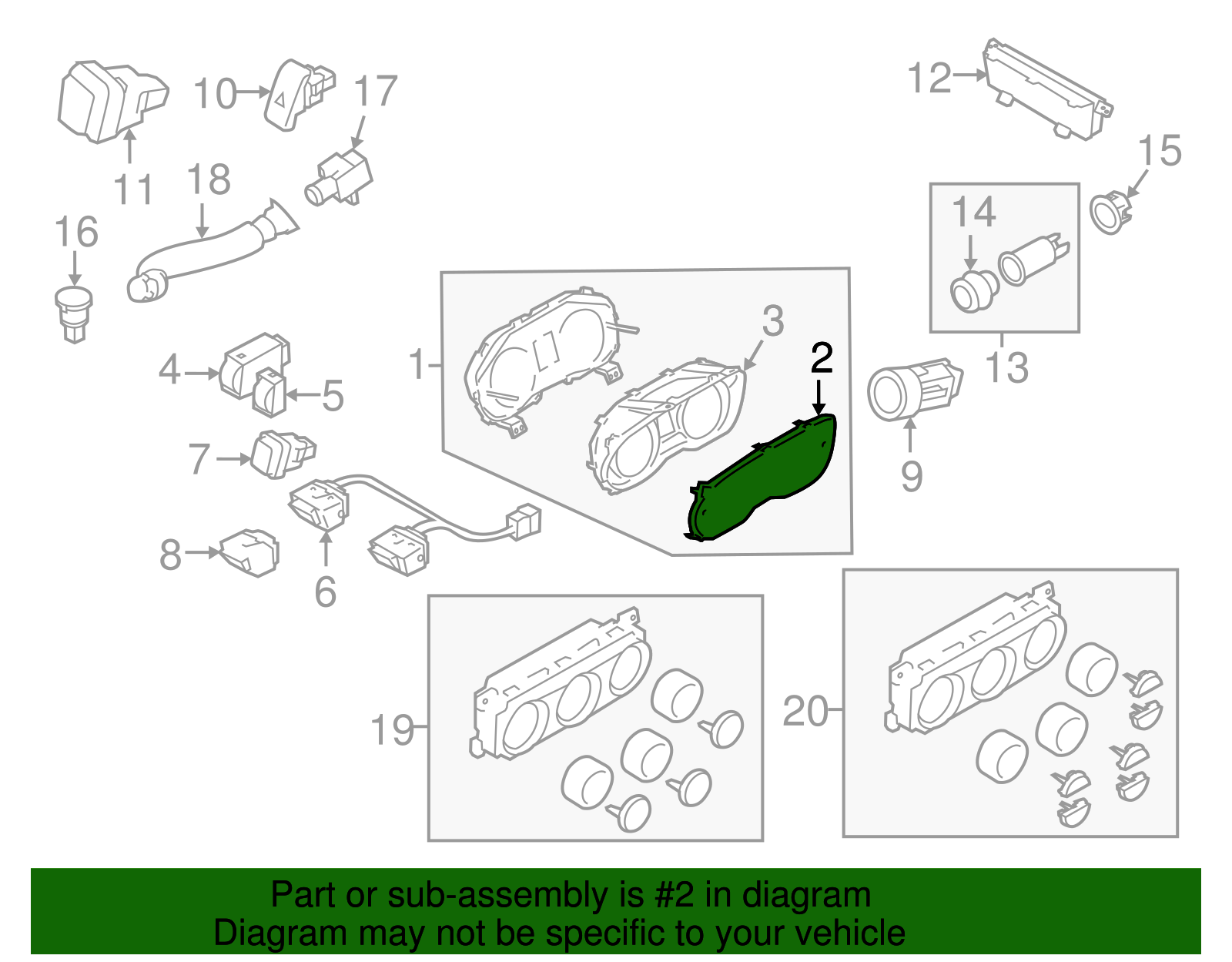 85075SG000 - Instrument Panel Lens 2014-2016 Subaru | AutoNation Parts