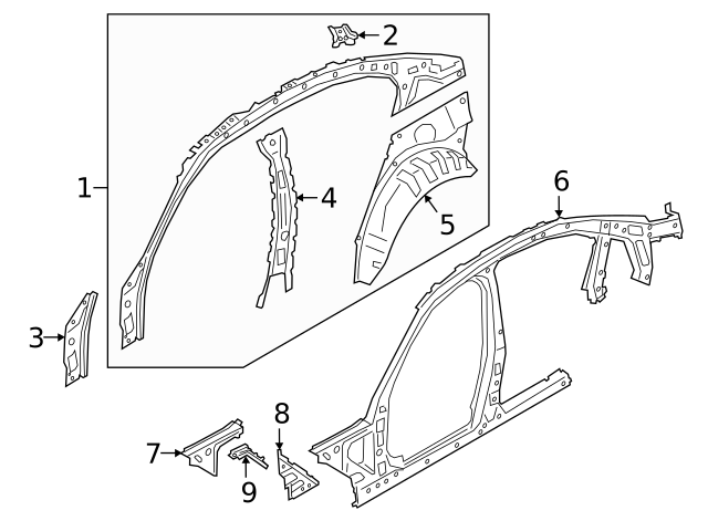41-00-7-488-100 - Body A-Pillar Reinforcement Bracket 2019-2024 BMW ...