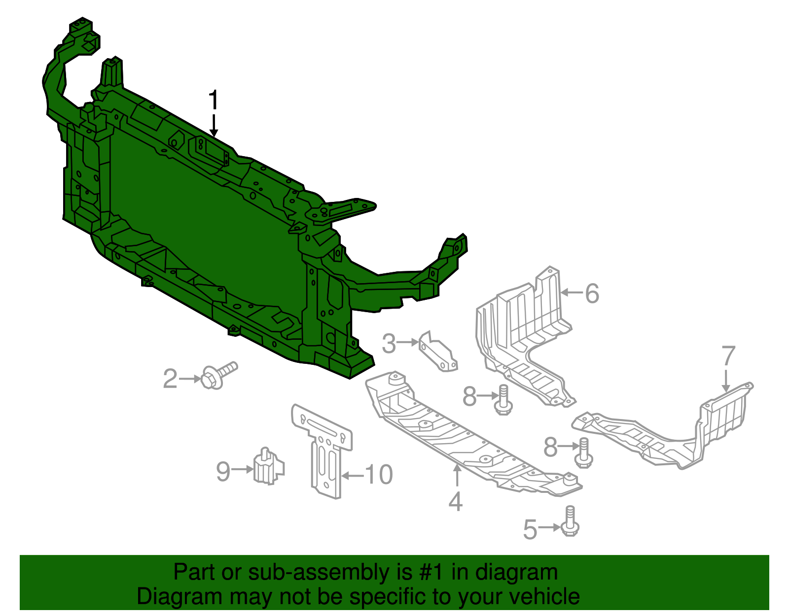 64101-A5002 - Radiator Support Panel 2014-2017 Hyundai Elantra GT ...