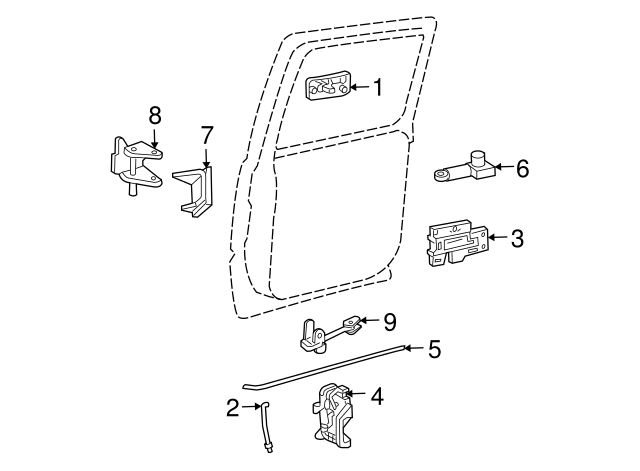 1995-2000 GM Handle, Inside Rod 15024934 | GMPartsDirect.com
