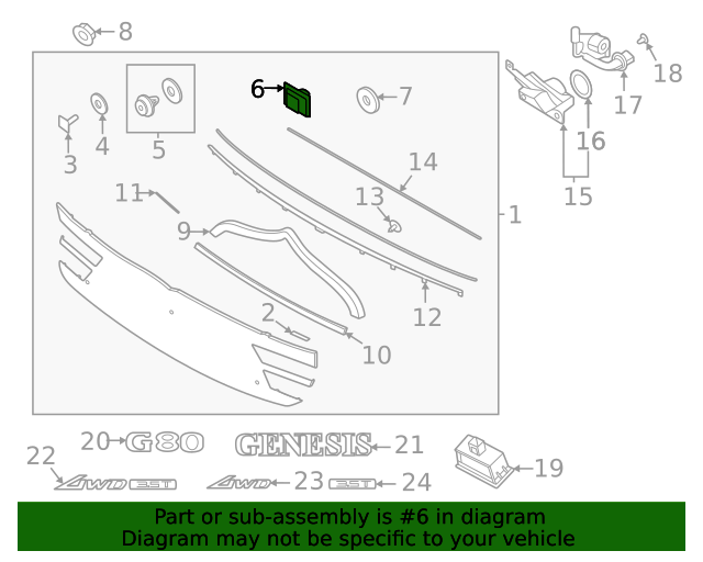 2020-2022 Hyundai Finish Molding Clip 87382-2W000 | OEM Parts Online