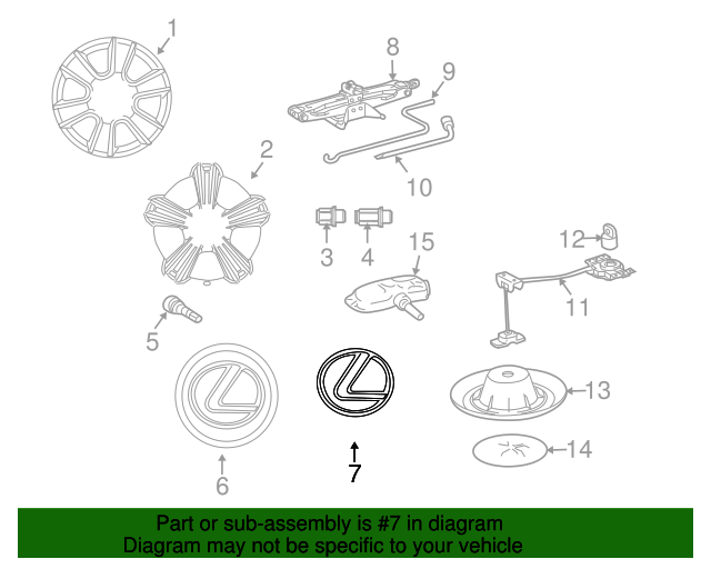 2006-2007 Lexus RX400h Center Cap 42603-48070 | OEM Parts Online