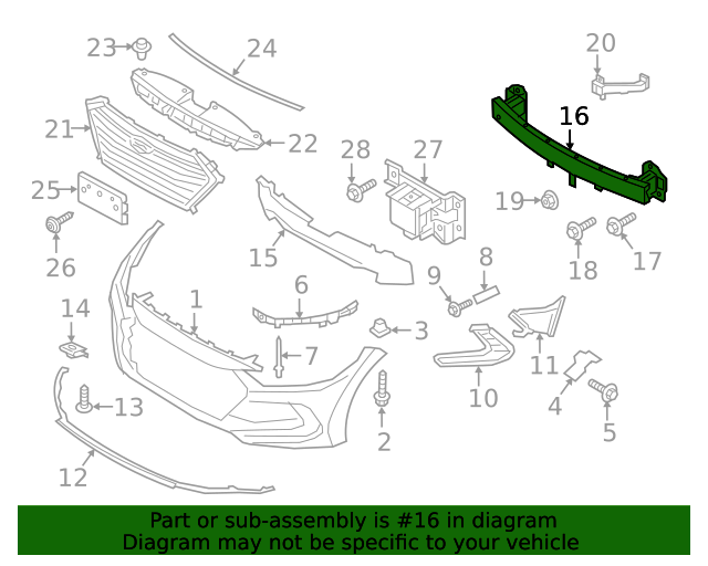 2017-2020 Hyundai Elantra Impact Bar 64900-F2110 | OEM Parts Online
