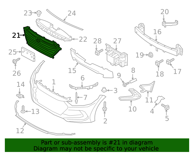2017-2018 Hyundai Elantra Grille 86350-F2100 | OEM Hyundai Parts
