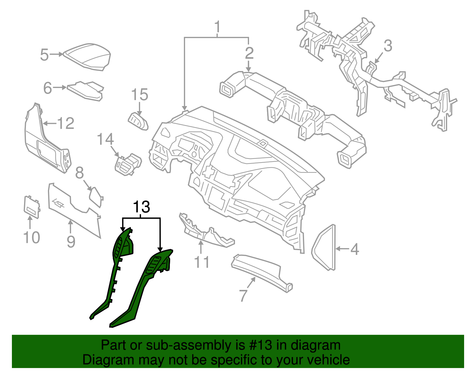 2013-2017 Hyundai Elantra GT Center Outlet 84790-A5000-RDR | Hyundai ...