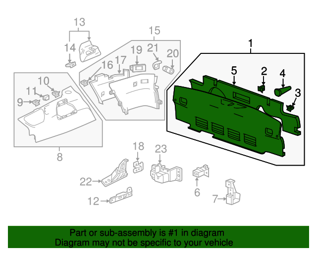 2014-2015 Chevrolet Corvette Jet Black Rear End Trim Finish Panel ...