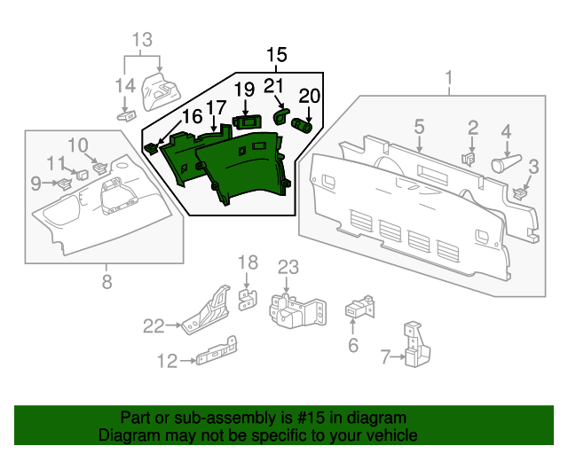 84648337 - Black Driver Side Rear Compartment Side Trim 2015-2019 ...