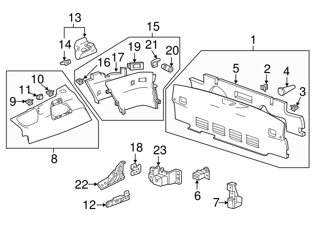 2014-2015 Chevrolet Corvette Jet Black Rear End Trim Finish Panel ...