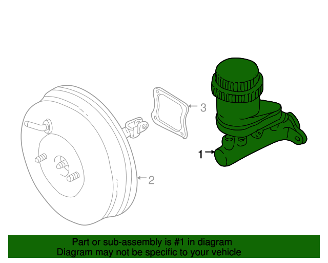 1992-2003 Mitsubishi Master Cylinder MB618717 | Auto Parts
