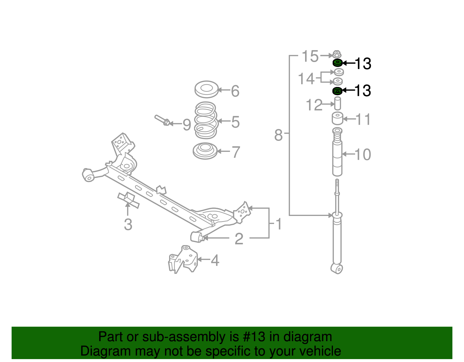 2007-2014 Nissan Suspension Shock Absorber Mount Washer 56113-AX000 ...