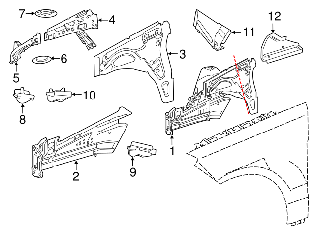 166-630-19-40 - Fender Rail 2012-2019 Mercedes-Benz | AutoNationParts.com