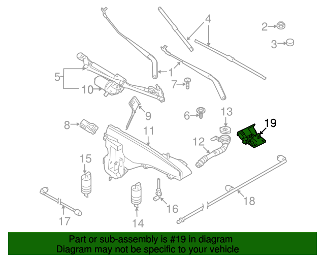 61-66-7-275-175 - Windshield Washer Nozzle 2012-2014 BMW X6 ...