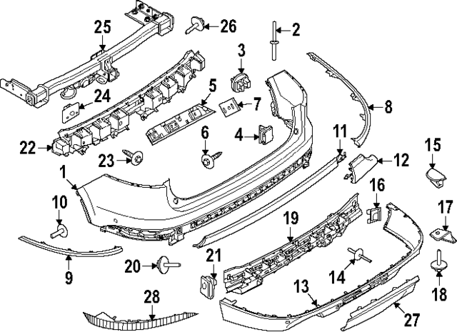 2020-2024 Lincoln Aviator Bumper Assembly Rear LC5Z-17K835-DAPTM | OEM ...