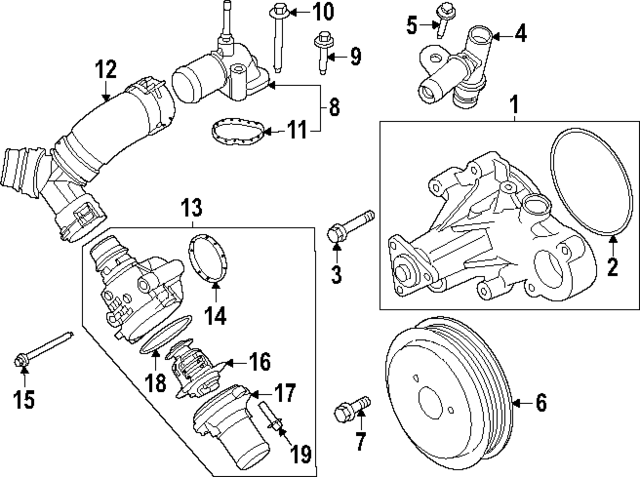 PR3Z-18663-A - Water Pump Tube 2023-2024 Ford | Ford Parts Direct