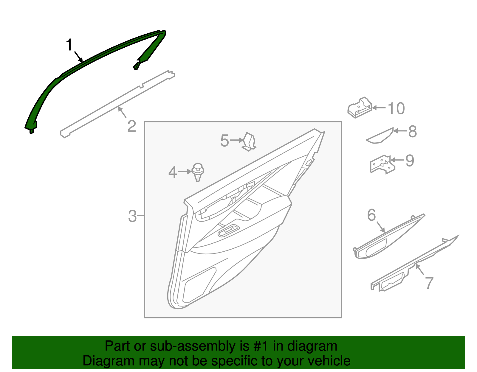 2014-2020 Infiniti Q50 Upper Molding 822D5-4GA0A | Infiniti OEM Parts ...