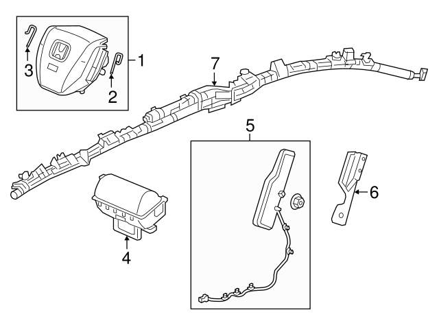 2017-2018 Honda CR-V Module Assembly, R Side Curtain Airbag 78870-TLA ...