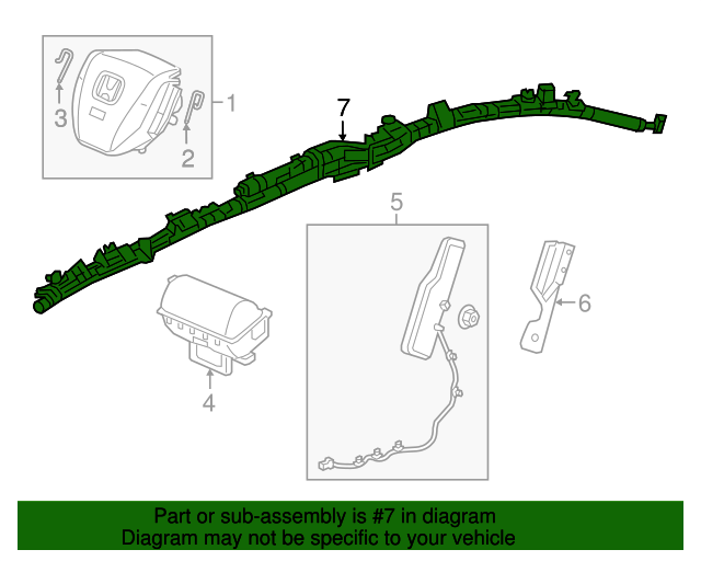 78870-TLA-C70 - Module Assembly, R Side Curtain Airbag 2017-2018 Honda ...