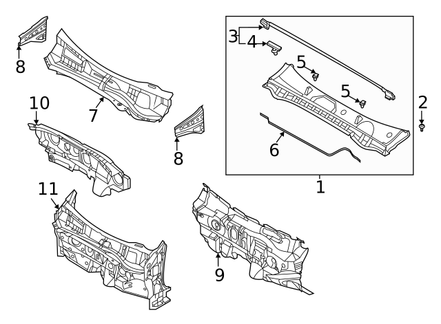 2021-2023 Kia K5 Seal To Hood 86430-L2000 | TascaParts.com