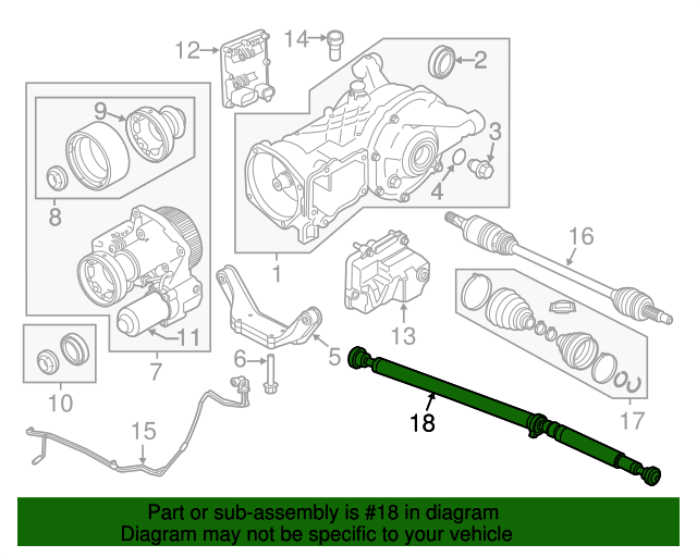2015-2019 Land Rover Discovery Sport Drive Shaft Assembly LR072103 ...