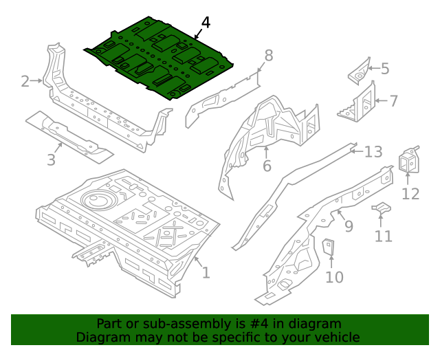 41007469561 - 2018-2023 BMW X2 Floor Pan (41-00-7-469-561) | BMW of ...