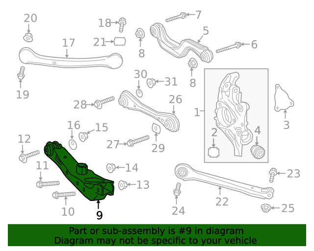 2019-2024 GM Rear Suspension Lower Control Arm 84496960 GM ...