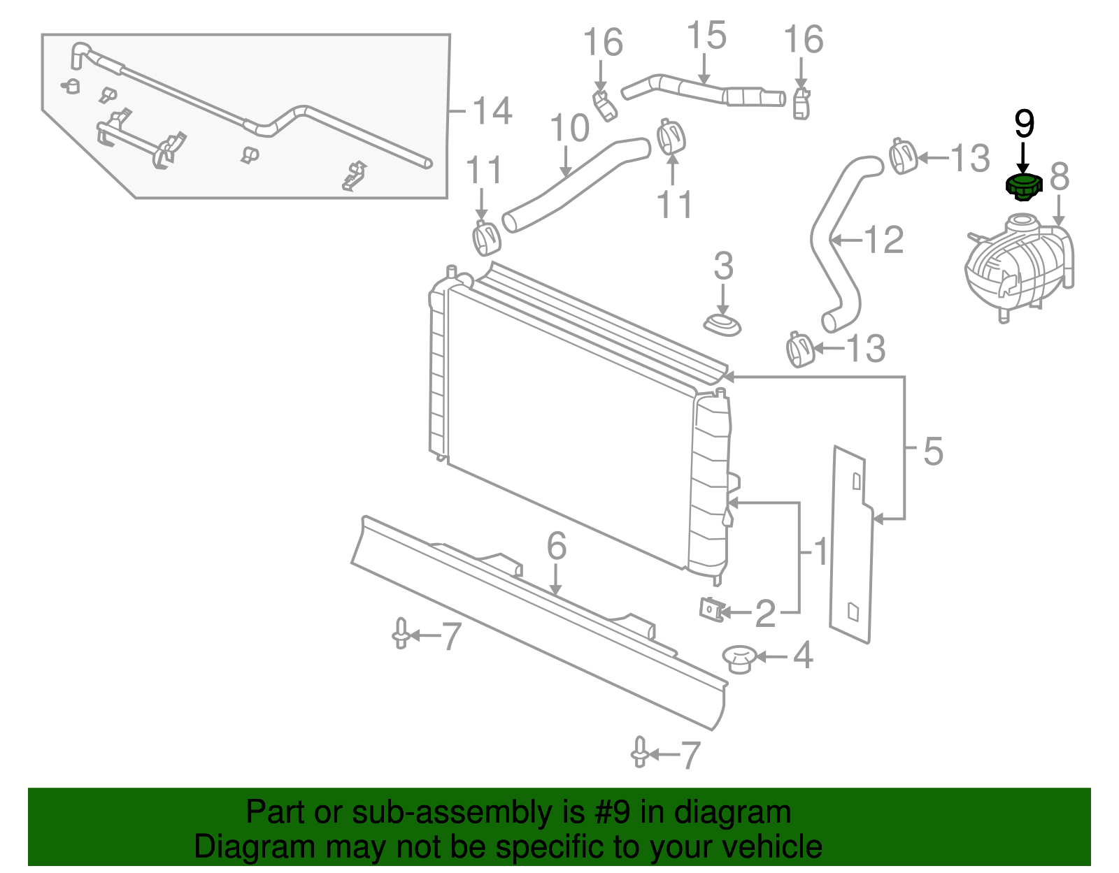1999-2017 GM 15 P.S.I. Radiator Surge Tank Cap 15075118 GM ...