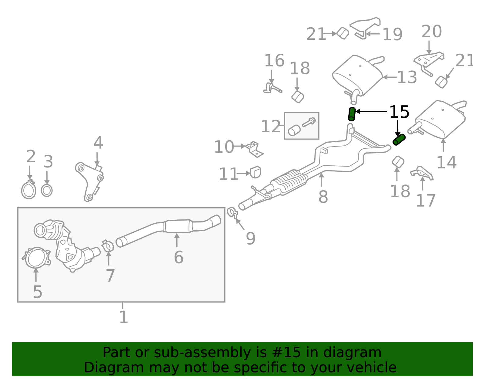 2013-2024 Land Rover Muffler W/Tailpipe Clamp WCL500020 | OEM Parts Online