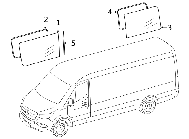 2019-2024 Mercedes-Benz Rear Glass 9106731101 | Mercedes-Benz Parts