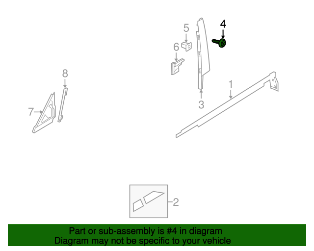 2009-2024 Audi Applique Screw WHT-002-250 | Audi USA Parts