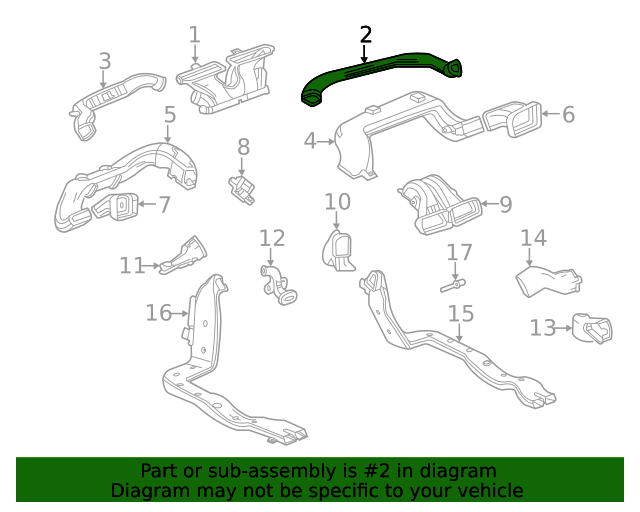 84002309 - Passenger Side Window Defogger Outlet Duct GM 2020-2023 ...