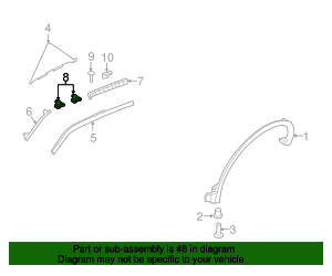 83855-5AA0A - Pillar Molding Clip - 2015-2020 Nissan Murano | World OEM ...