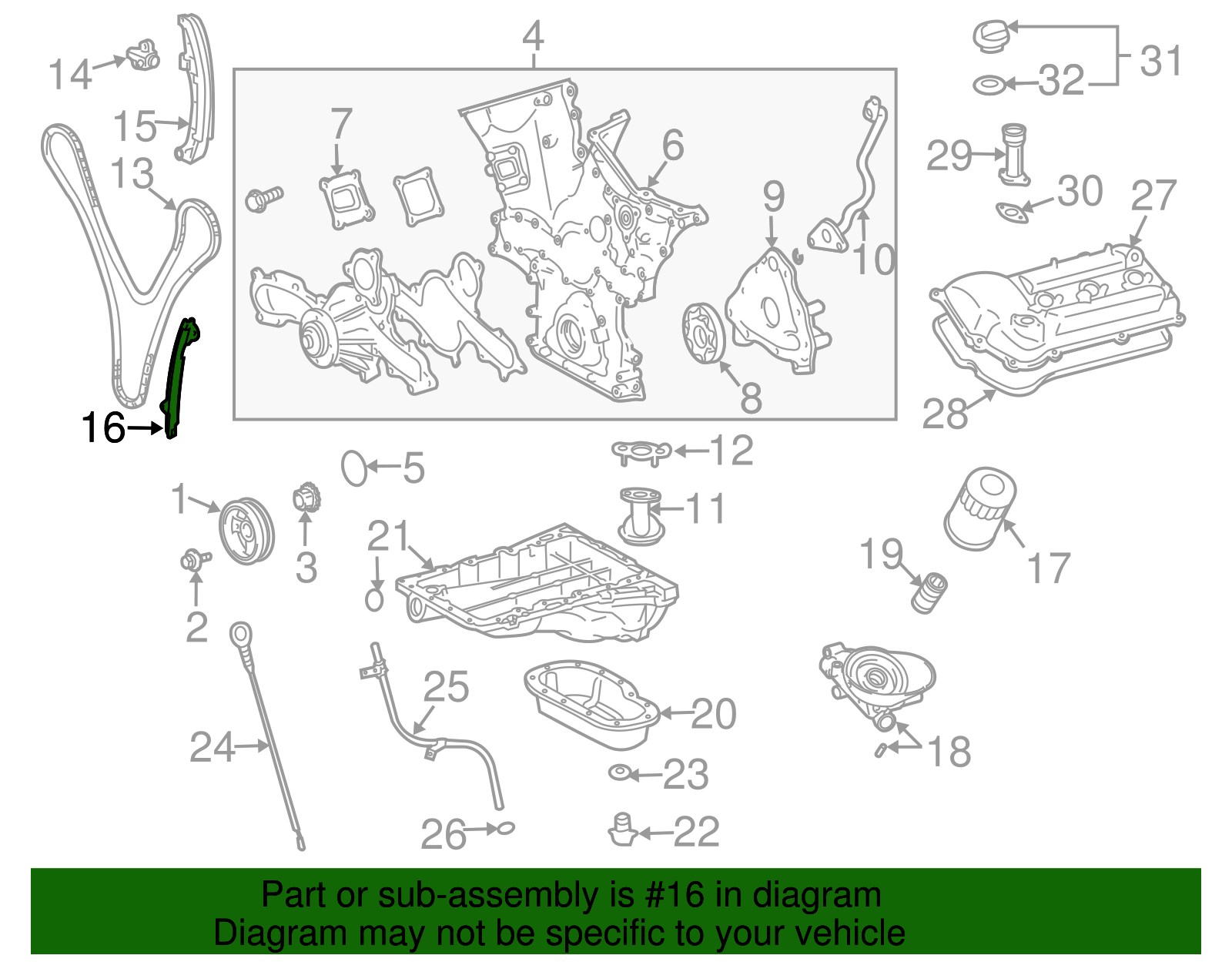 13561-AD010 - Engine Timing Chain Guide 2003-2015 Toyota | AutoNation Parts